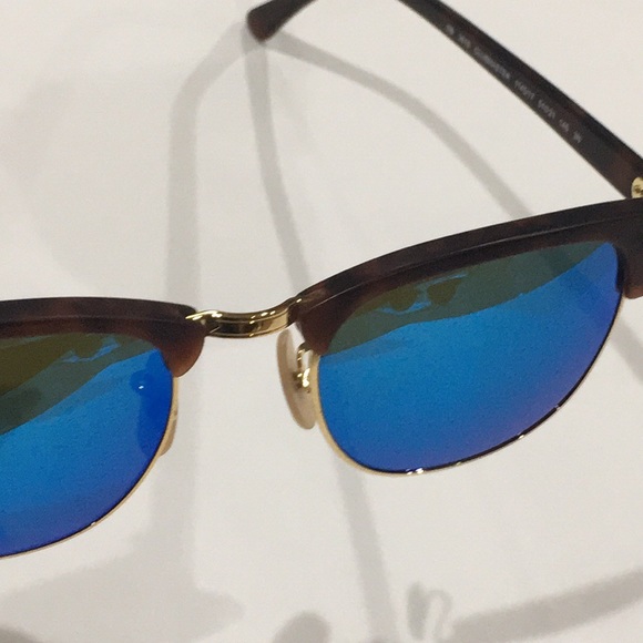 Ray-Ban | Accessories | Rayban Clubmaster Blue Flash Lens Sunglas ...